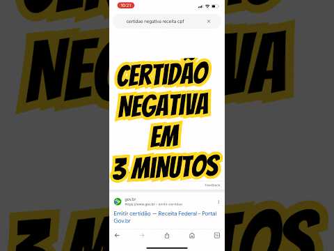 COMO EMITIR SUA CERTIDÃO NEGATIVA DE DÉBITOS NA RECEITA FEDERAL EM MINUTOS #shorts #dicas