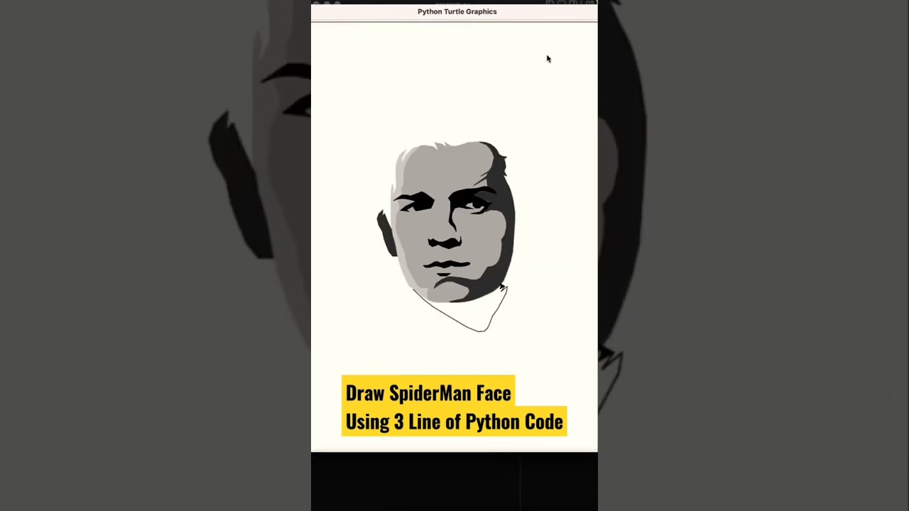 Draw Spider Man Face using 3 line of python code #shorts #coding #programming #python #viralshorts