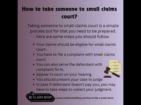 How to take someone to small claims court?
