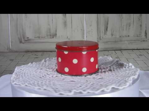 Tin Container, Vintage Polka Dots Decor. Vintage Tin, Red and Wite, Ussr Era polka dot tins