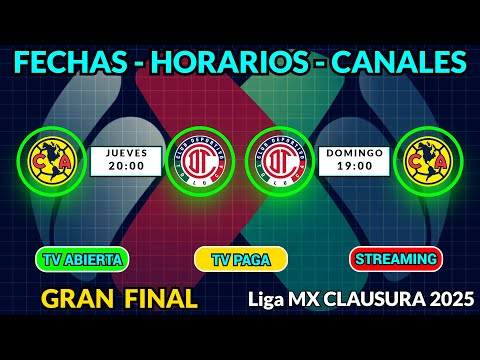 FECHAS, HORARIOS y CANALES CONFIRMADOS para la GRAN FINAL LIGUILLA Liga MX CLAUSURA 2025