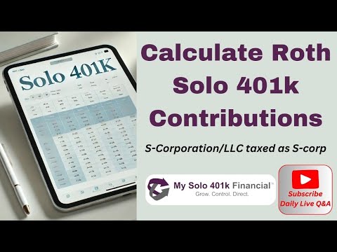 Roth Solo 401k Contribution Calculator (Employee & Employer) For 2024 & 2025 for S-corporation
