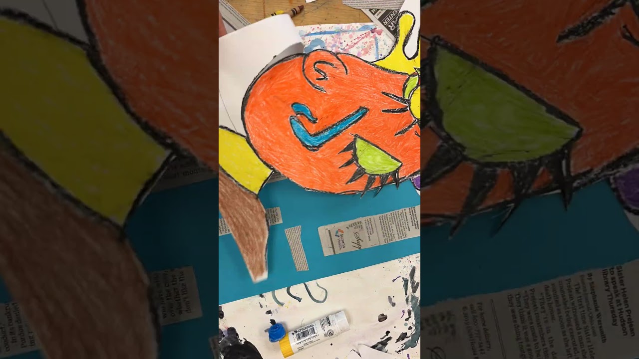 End Picasso With a Collage (Timelapse) #art #drawing