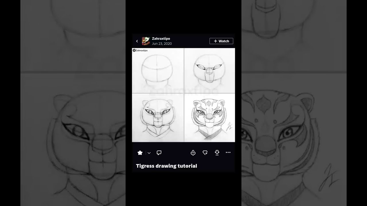 Zahraxtipo (DeviantArt) - Kung Fu Panda: The Drawing Tutorial of Master Tigress