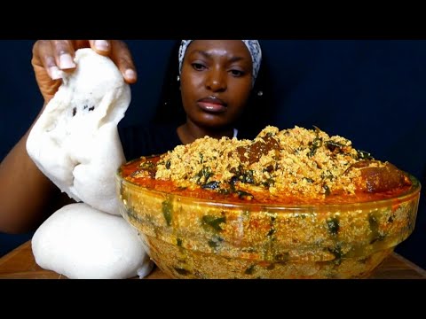 Asmr mukbang egusi soup with fufu/ Nigerian food