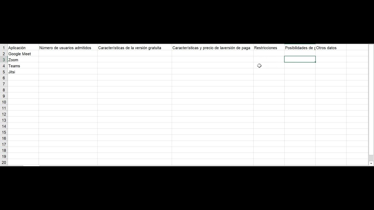 Cuadro comparativo de herramientas digitales de comunicación