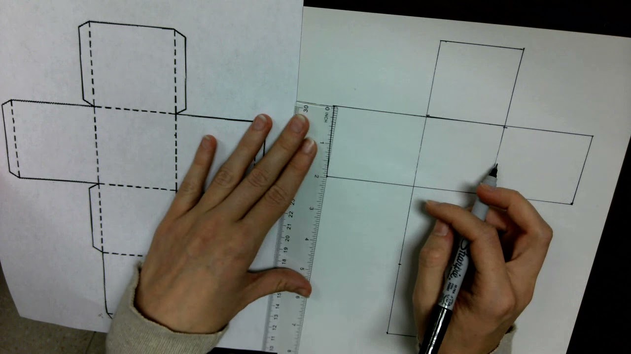 Drawing Paper Cube Template