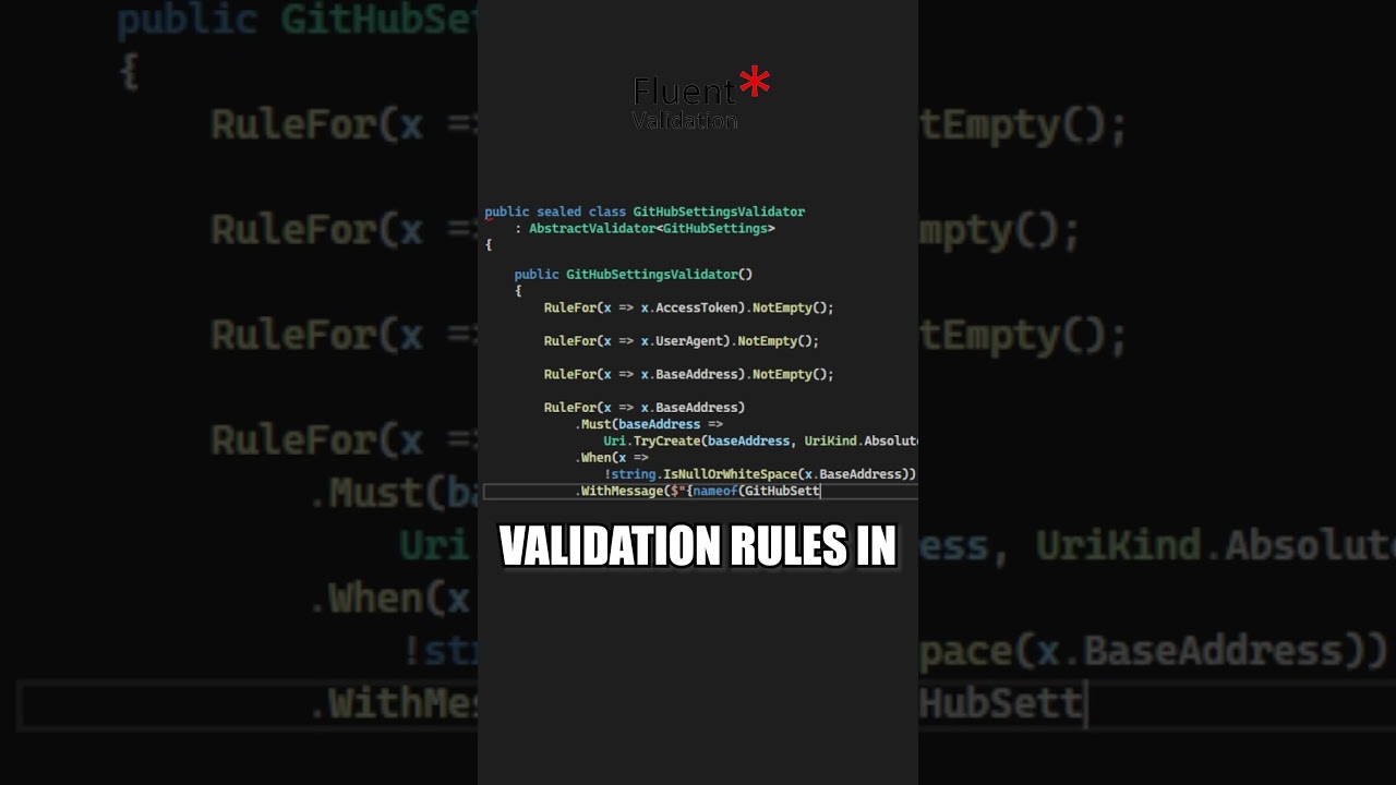 How to Write a Validator with FluentValidation #shorts