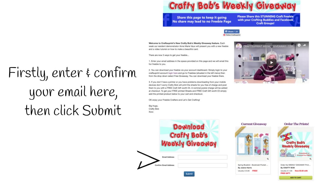 How to get your Weekly Freebie