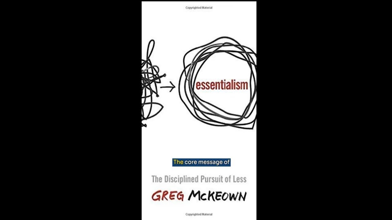 Essentialism by Greg McKeown  | One Minute Book Summary | #shorts