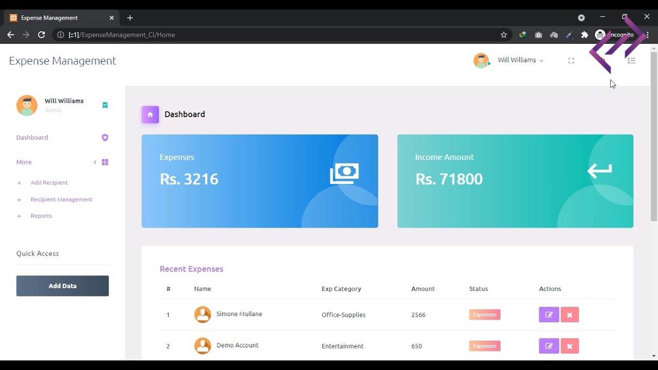 Expense Management System in PHP MySQL CodeIgniter with Source Code - CodeAstro