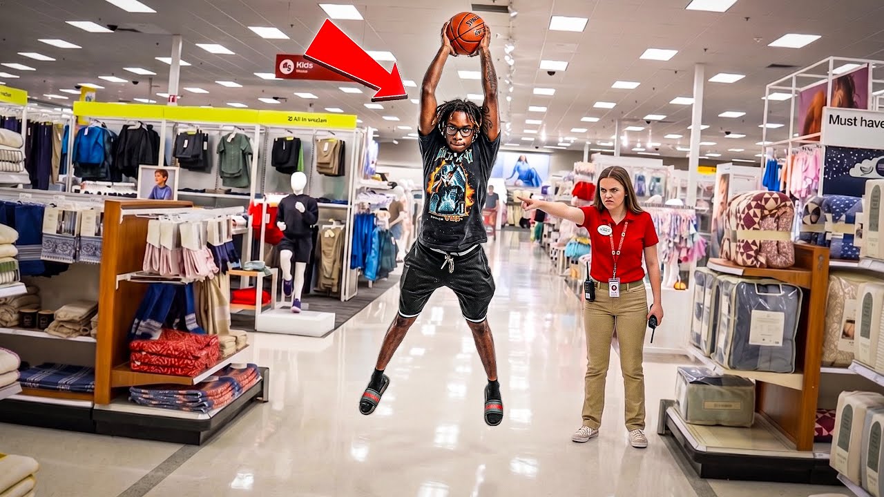 Exploding Basketball Prank INSIDE TARGET!!