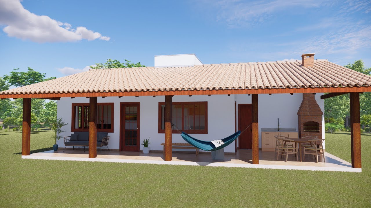 Projeto Casa de Sítio com 2 Quartos | P14