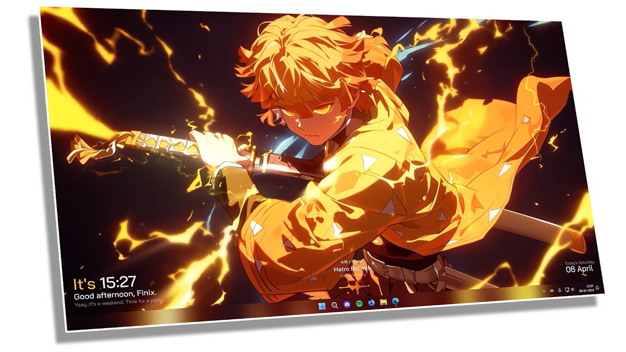 This is the Best ZENITSU from DEMON SLAYER theme! #rainmeter #desktopcustomization
