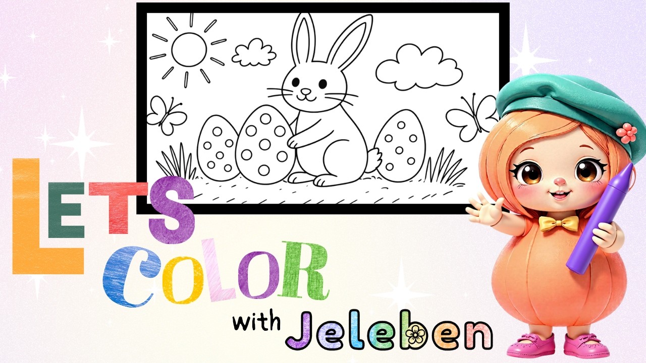 Easter Bunny Coloring Page for Kids (Ages 4–5) | Calm Coloring With Jeleben
