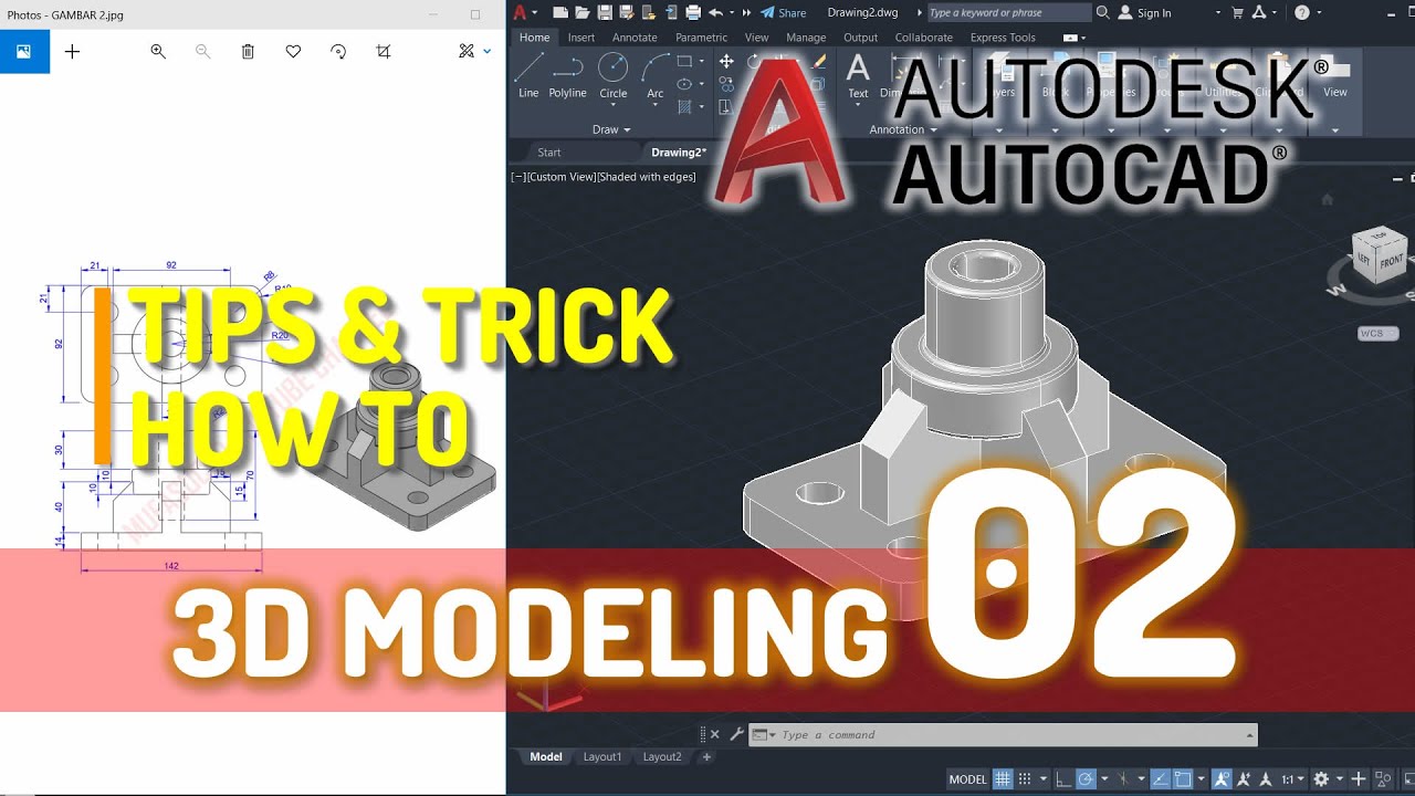 Exercise 02 AutoCAD 3D Modeling Tutorial For Beginner