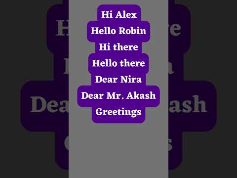 Greetings in Letters and E mails
