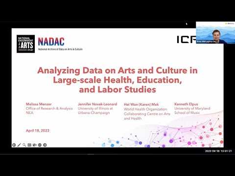 Analyzing Data on Arts and Culture in Large-scale Health, Education, and Labor Studies