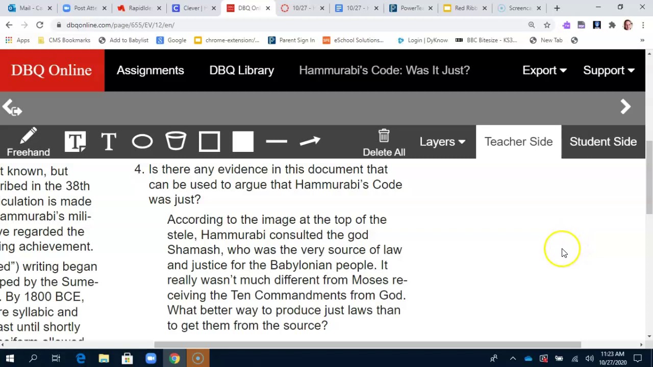 Hammurabi's Code Documents A/B Analysis