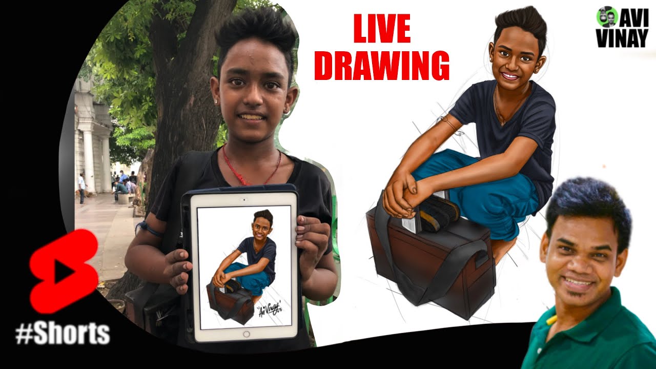 Portrait Drawing On iPad Pro - Step By Step #shorts #procreate #tutorial