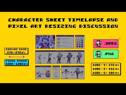 Character Sheet Timelapse and Pixel Art Resizing Discussion