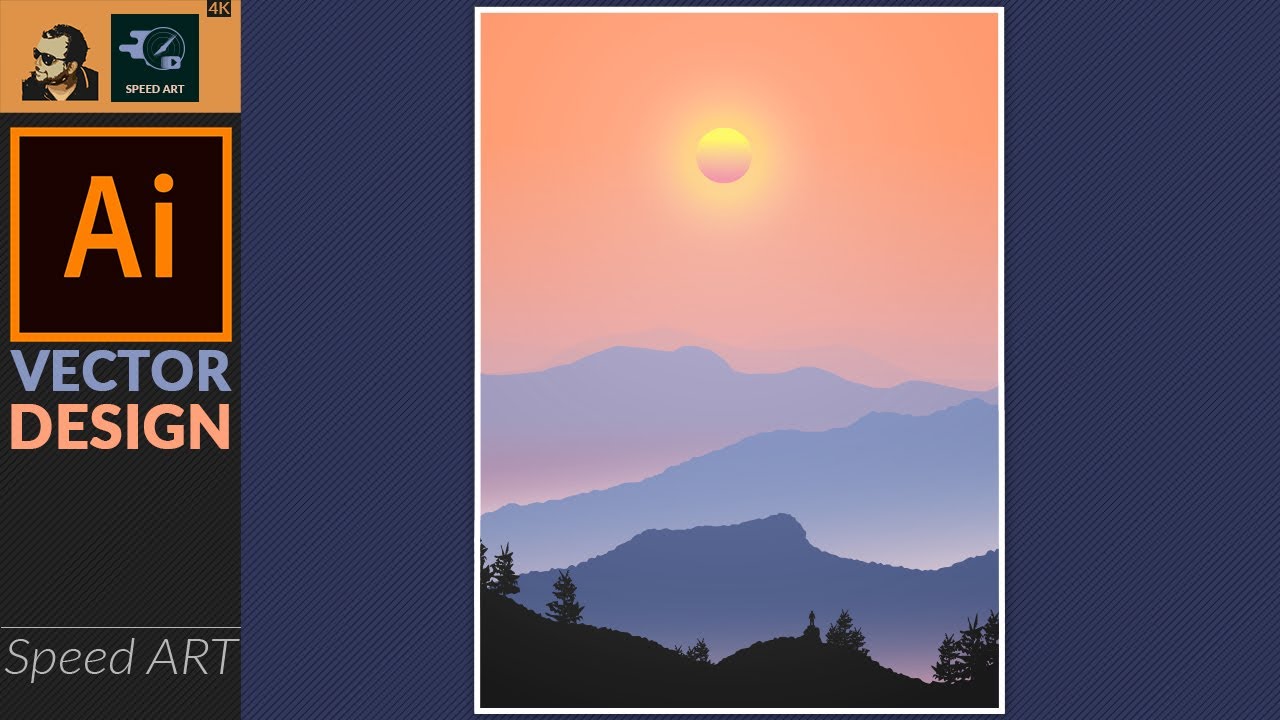 Landscape scenery vector art in Adobe Illustrator | Speed Art