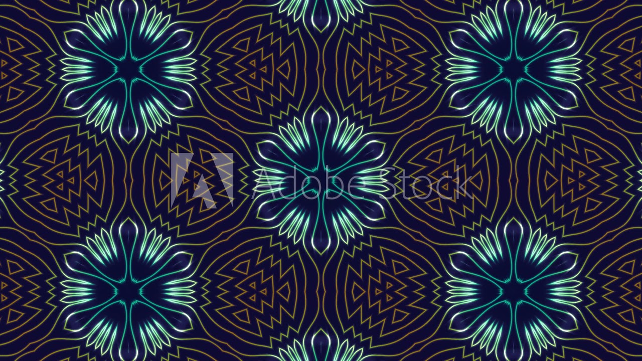 Animated Green-brown seamless floral pattern.