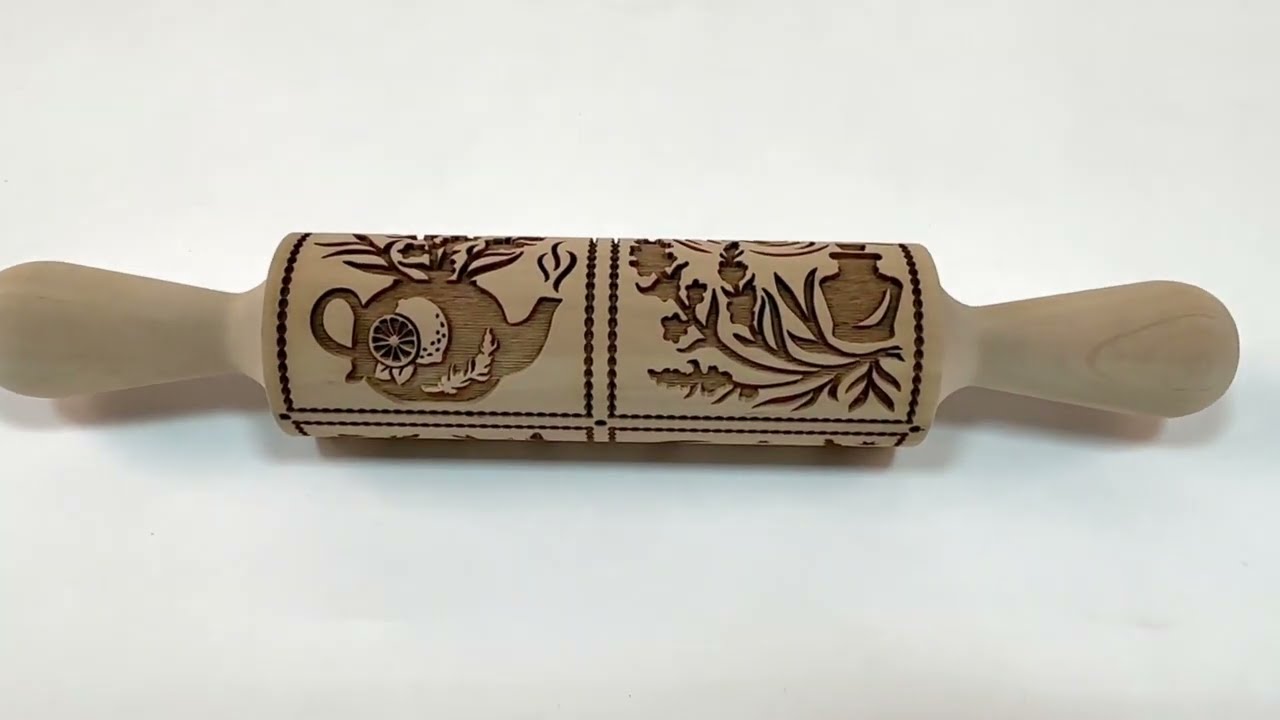 Lavender Embossed Rolling Pin, Textured Cookie, Clay Stamp, Pottery Roller, Baking Gift, Handmade