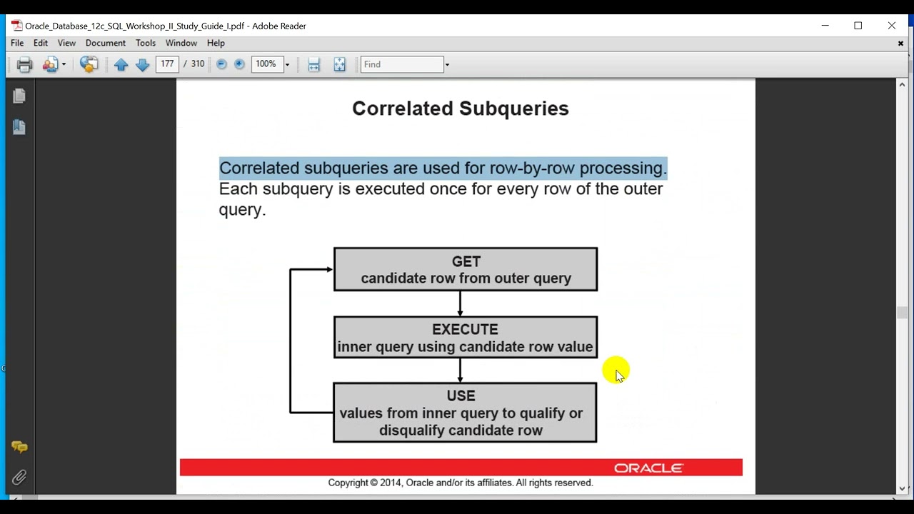 Oracle Database 12c: SQL Workshop - Solving problems with correlated subqueries