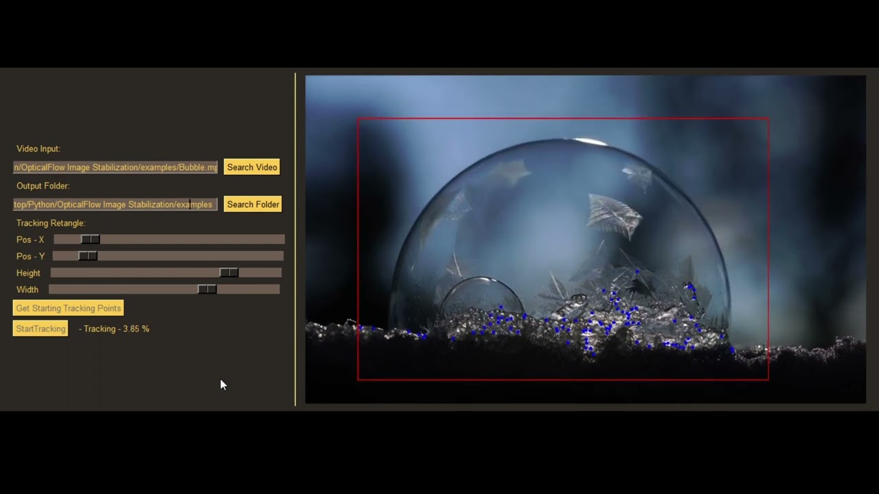 SimpleTracking - Opensource tracking and image stabilization tool using OpenCV