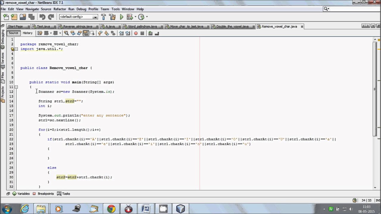 Remove Vowels from a Sentence | Java Example