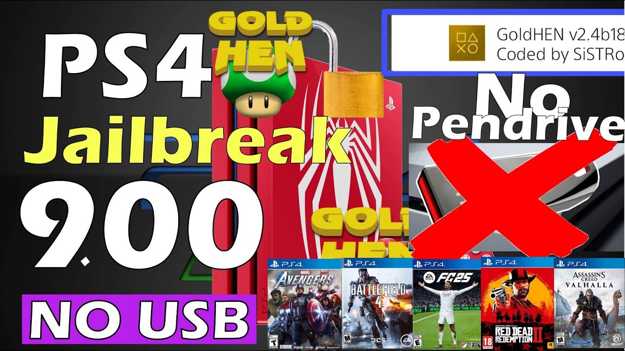 PS4 Jailbreak 9.00 + No USB + Permanent + Goldhen 2.4.b18.7