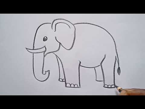 how to draw elephant drawing easy step by step@Kids Drawing Talent