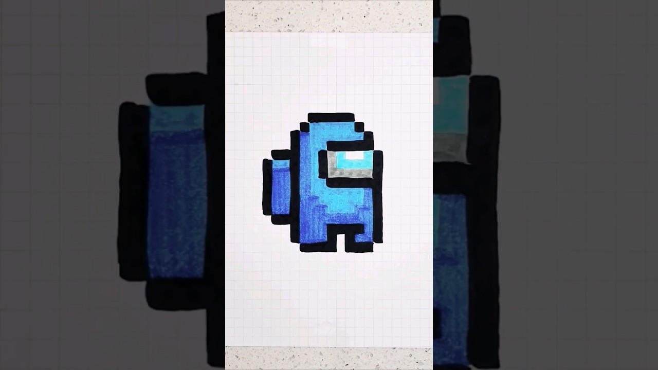 DRAWING AMONG US! || Hand Drawn Pixel Art #amongus #gaming #impostor #pixelart #draw #art