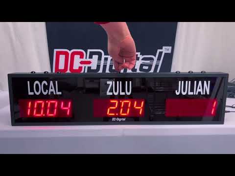 Military, Julian Date Days w/ 2 World Time Zones Time of Day Clock, Zulu, Local - DC-25TZ-2+Julian