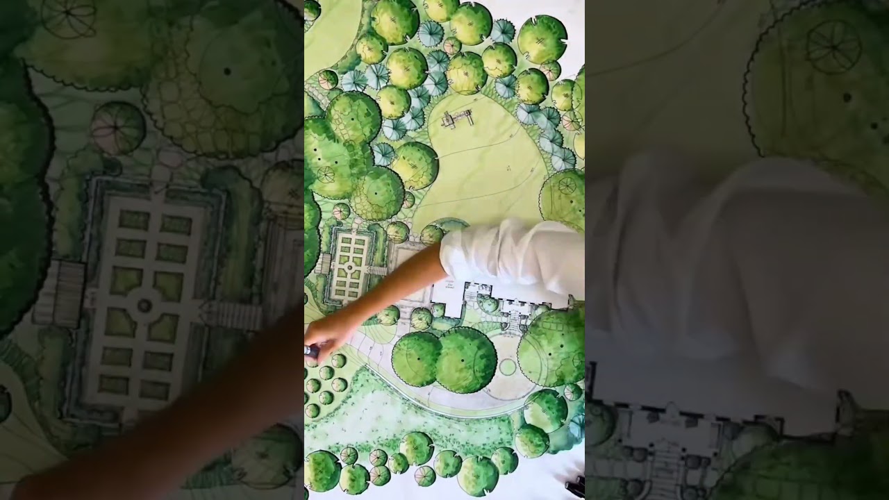 Landscape architecture drawing process by stephen_w_hackney / Architect: jmarchitects_design on IG