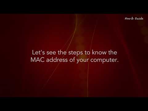 How to Find the MAC Address of Your Computer :Tutorial