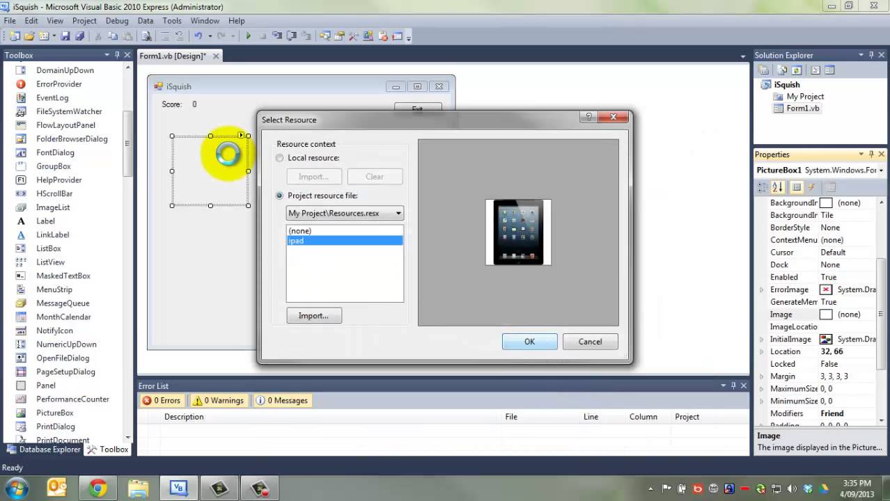 iSquish Pt 1: Picturebox and Scoring