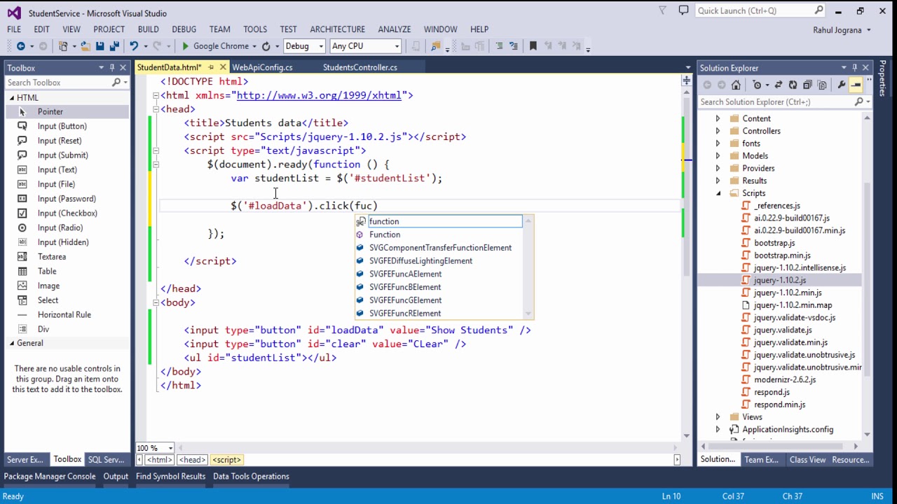 Part 11 Calling ASP.NET Web API in Jquery