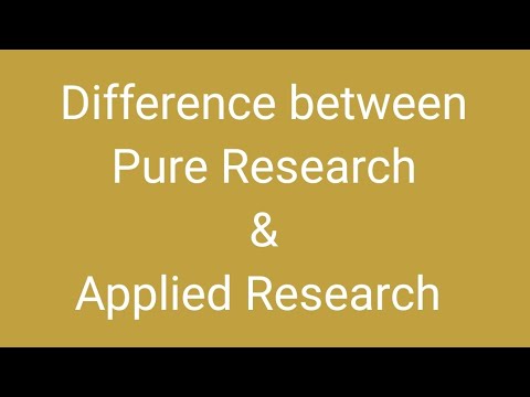 Difference between Pure Research and Applied Research.