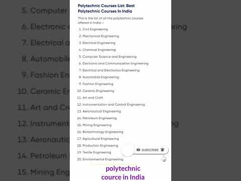 polytechnic course in India