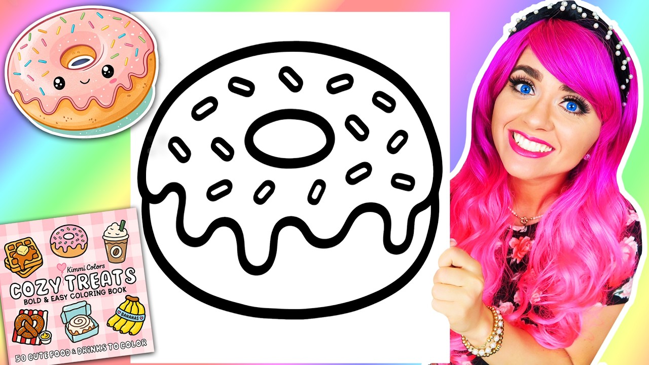 Coloring My Cozy Treats Coloring Book 💕 Sprinkle Donut Coloring Page 🍩 | Ohuhu Art Markers