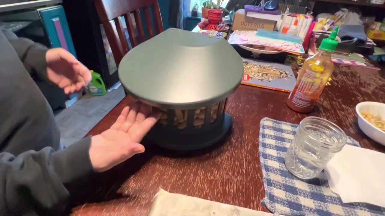 Metal squirrel feeder from Amazon to keep the blue jays out