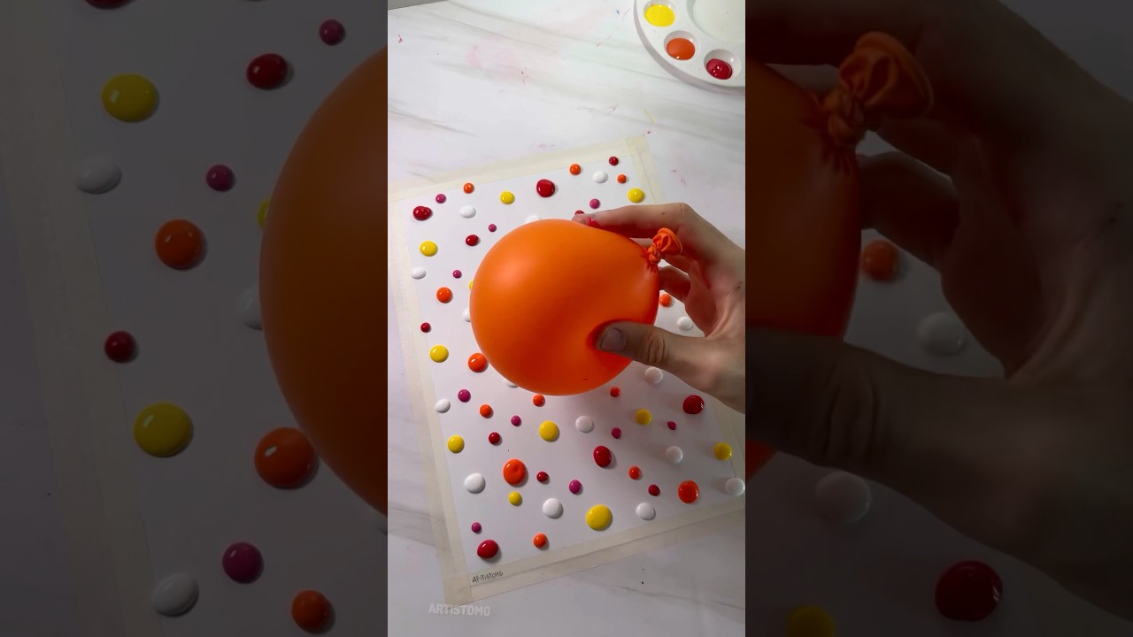 Abstract Art Using a Balloon! 🎈✨🤩 Watch What These Acrylic Drops Become! 🤔