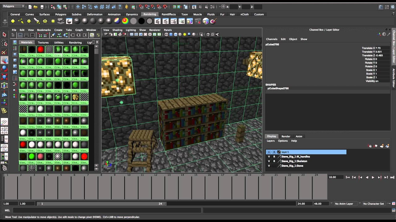 Minecraft animation Maya- Creating a set. Pt. 1