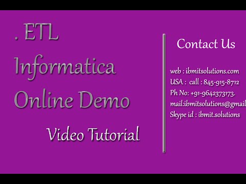 ETL informatica Online Demo Video for beginners