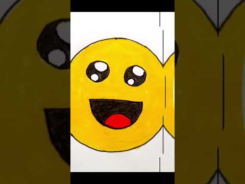 How to Draw a Cute laughing Emoji Step by Step/Emoji Drawing/Easy Drawing with Colours/Creative Art