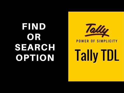 Tally TDL: Find or Search Option in Tally || Download Free TDL for Tally ERP9