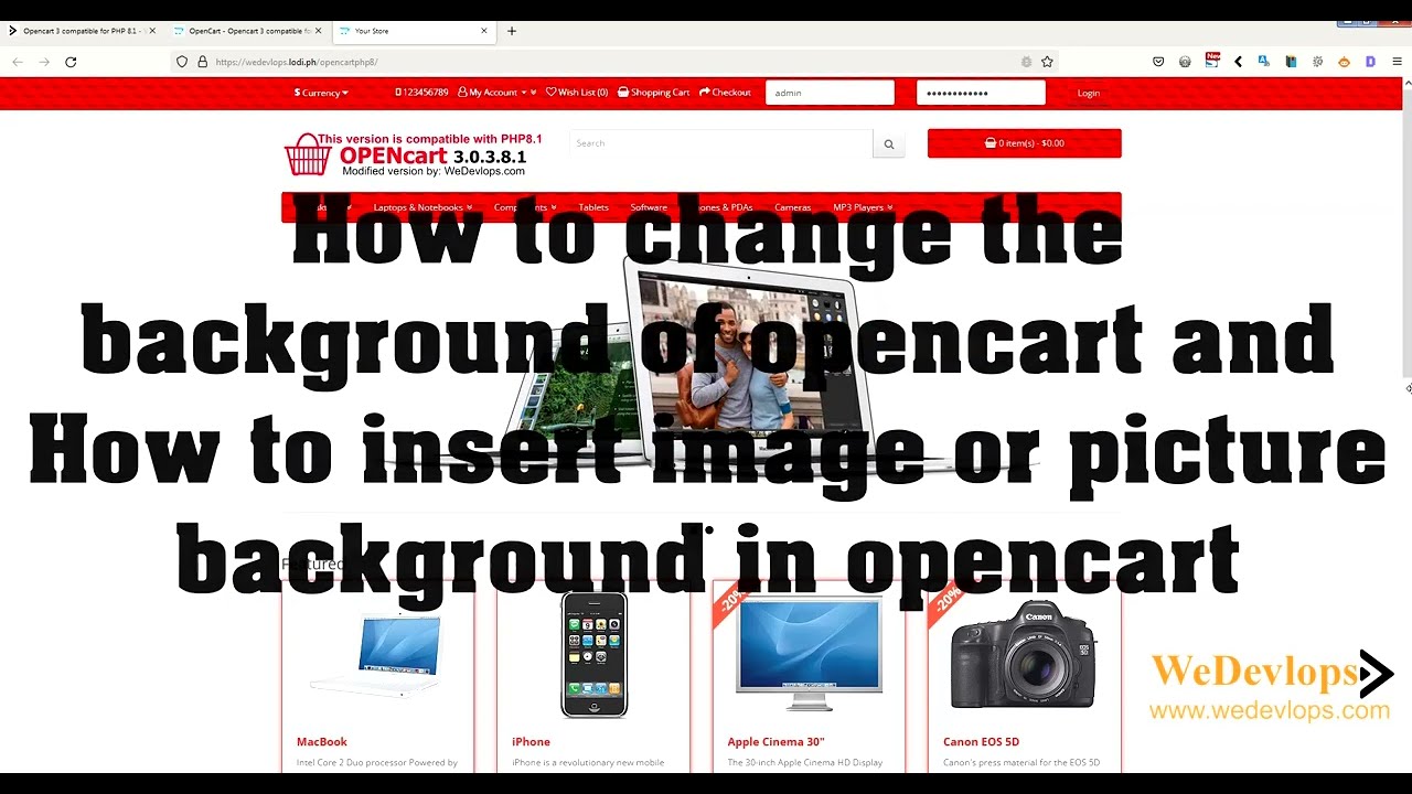 How to change the background of opencart and How to insert image or picture background in open cart