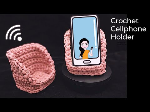 Vertical Crochet Cell Phone Holder Stand 📲 🧶